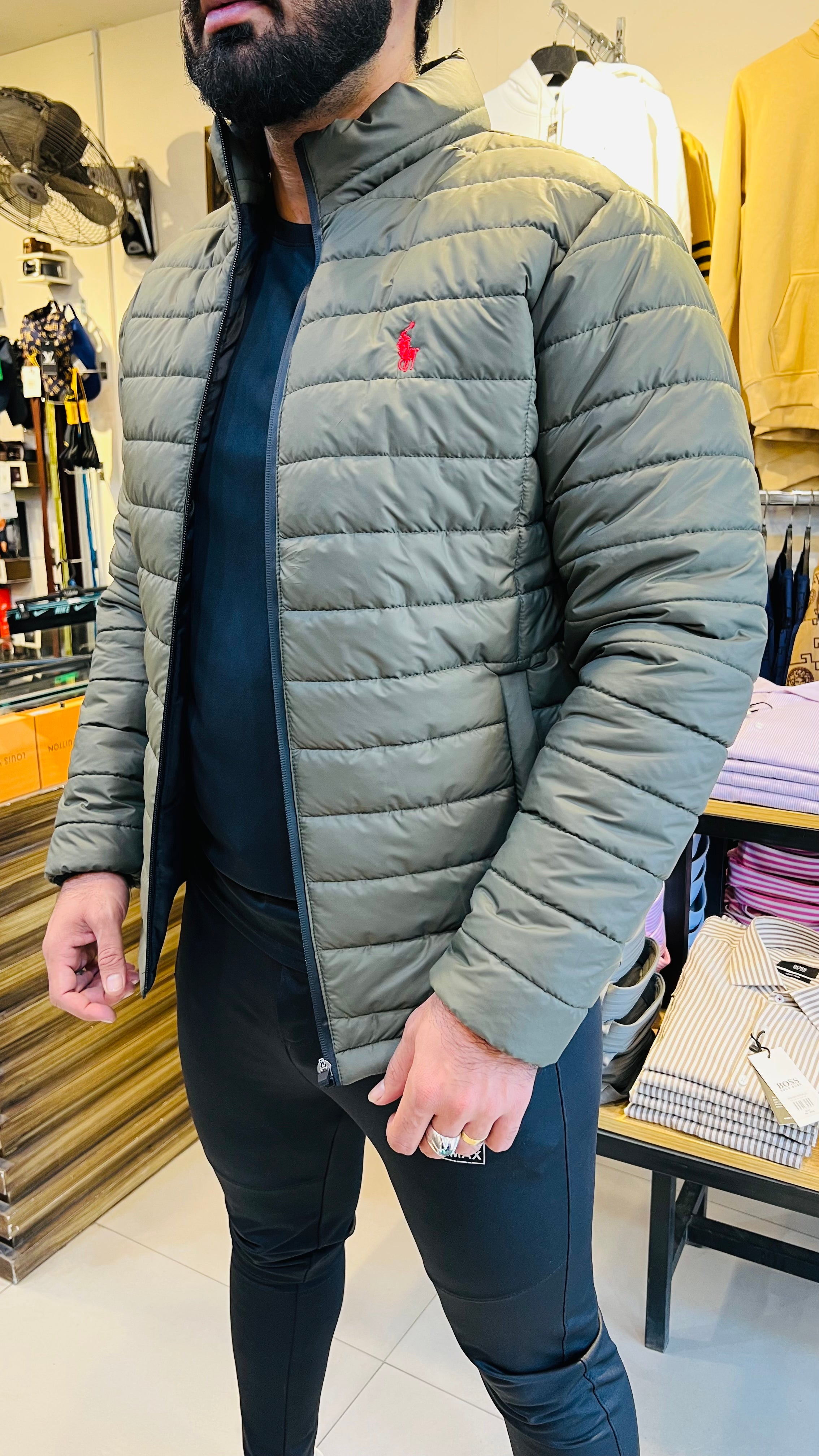 RL Puffer light green Slim fit jacket (00349)NW – brandsrepublic.pk