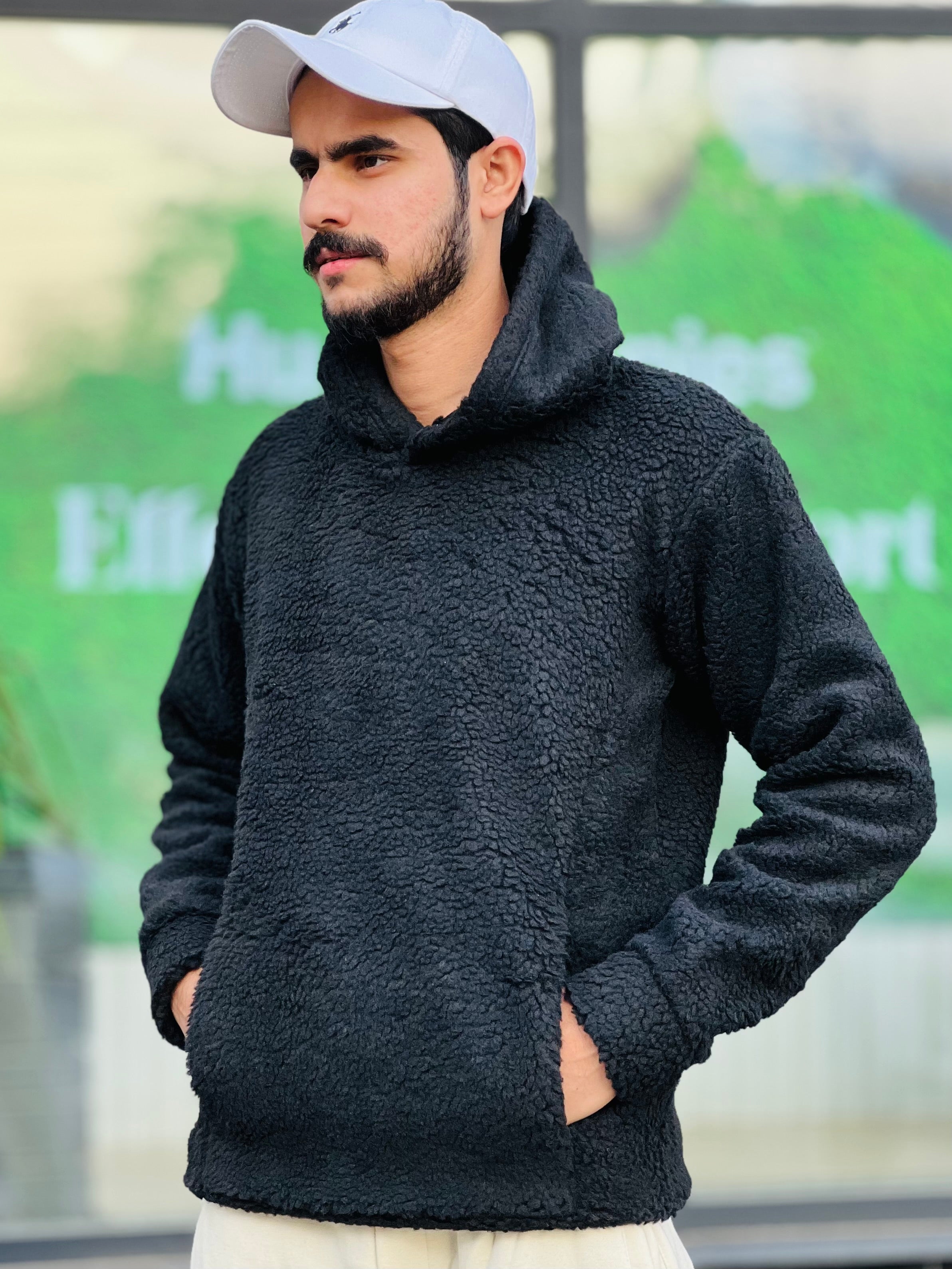 P&B Sherpa Basic Black Pullover Hoodie (00479) – brandsrepublic.pk